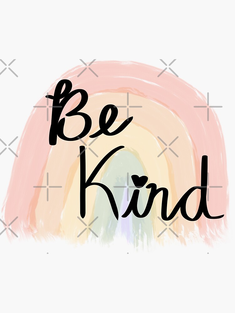"Be Kind Cute Pastel Rainbow " Sticker for Sale by cheergirl30 | Redbubble