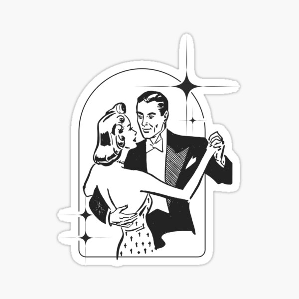 "Vintage Couple dancing" Sticker for Sale by RomanoArts | Redbubble