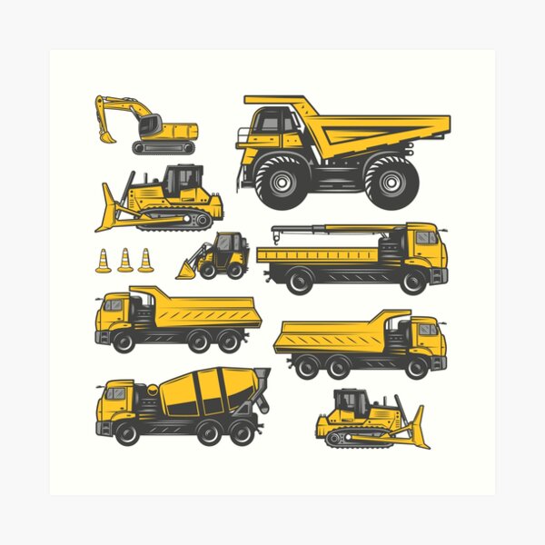 "Operating Heavy Equipment - Stickerpack" Art Print for Sale by cartoon ...