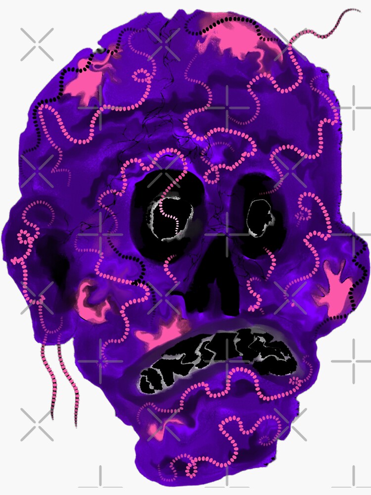"Purple zombie skull" Sticker for Sale by igmonius | Redbubble