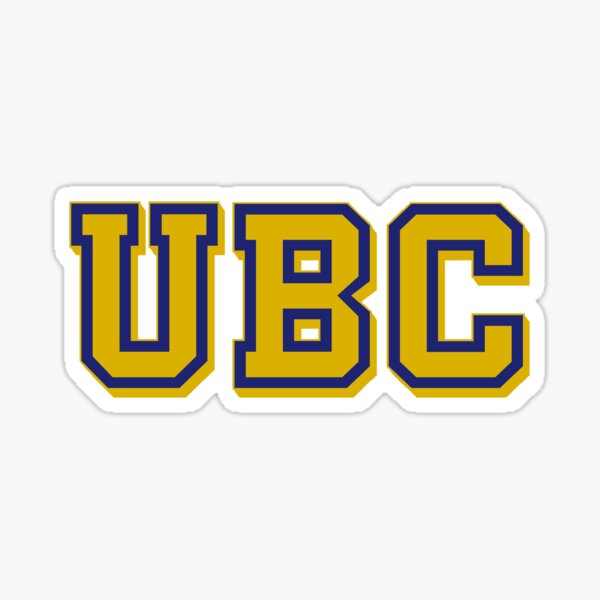 "Yellow Blue UBC Lettering " Sticker for Sale by jessicaleah15 | Redbubble