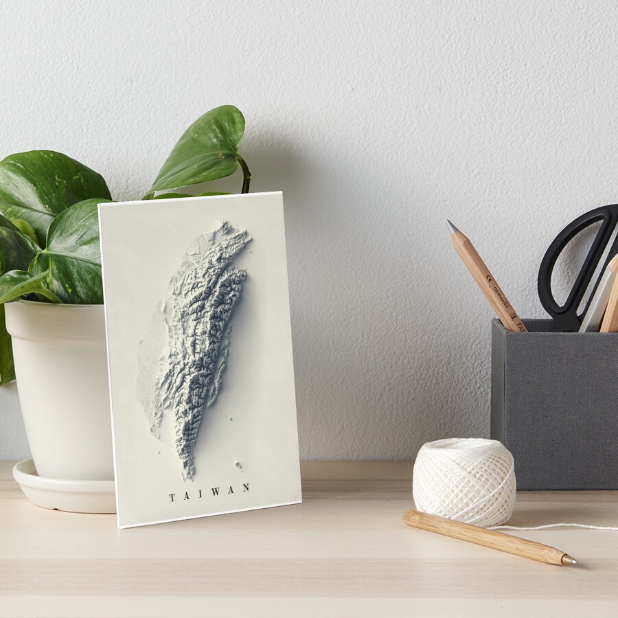 "Taiwan Relief Map 3D digitally-rendered" Poster for Sale by ...