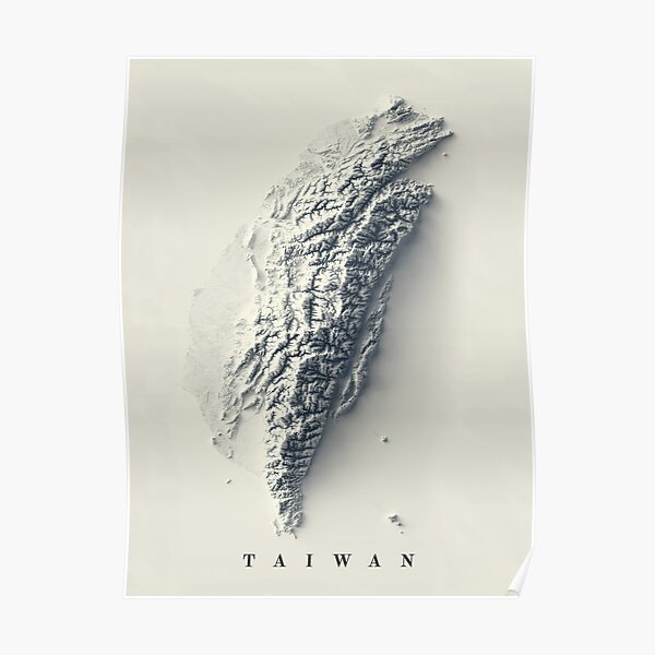 "Taiwan Relief Map 3D digitally-rendered" Poster for Sale by ...