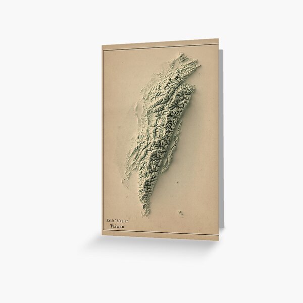 "Taiwan Relief Map 3D digitally-rendered" Greeting Card by ...