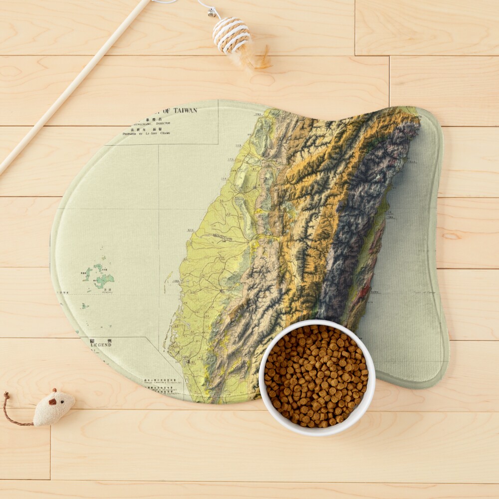 "1953 Taiwan Relief Map 3D digitally-rendered" Poster for Sale by ...