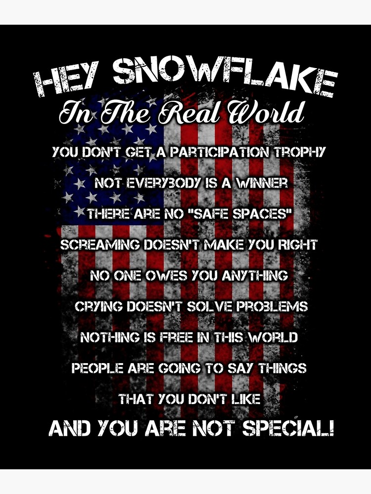 "Hey Snowflake In The Real World Veteran Military" Poster for Sale by ...