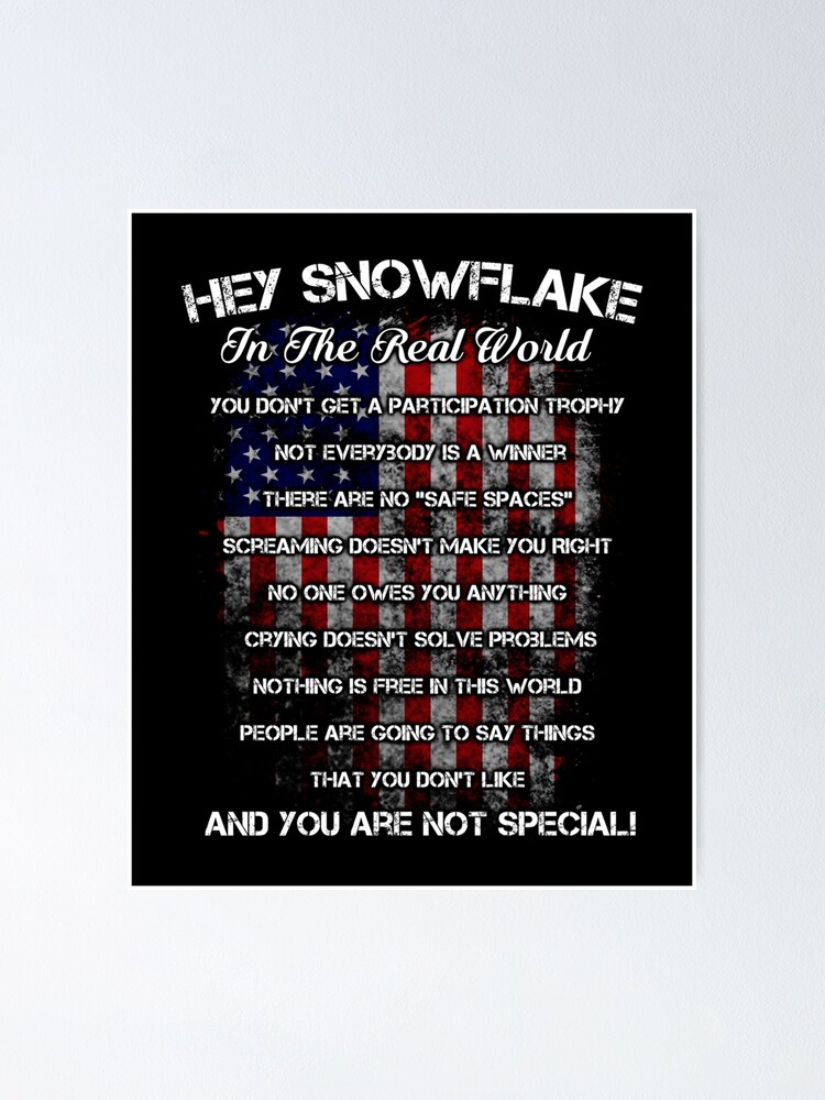 "Hey Snowflake In The Real World Veteran Military" Poster for Sale by ...