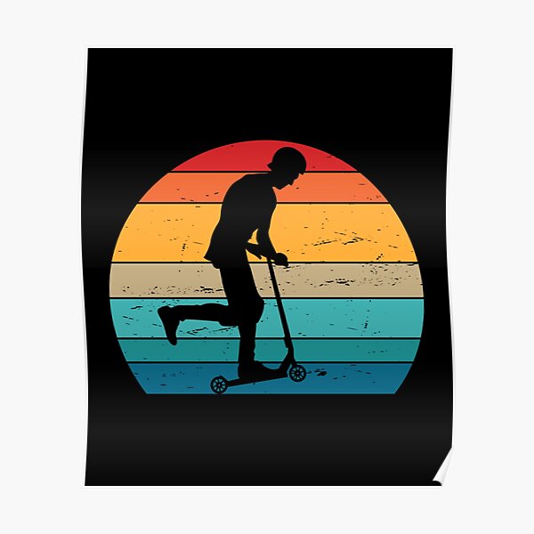 "Scooter Retro Style Stunt Scooter Gifts" Poster for Sale by JungJinggg ...