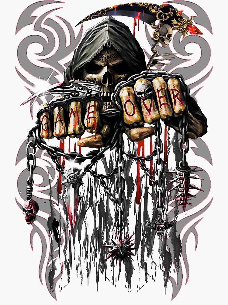 "Grim Reaper Game Over " Sticker for Sale by Isidore11er | Redbubble