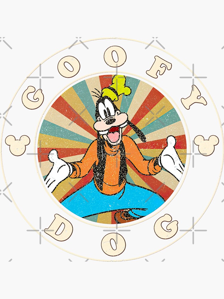 "Vintage Circle Goofy" Sticker for Sale by Janadavis7799 | Redbubble