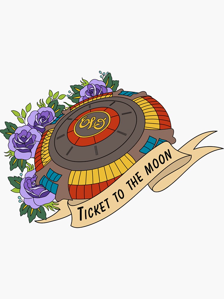 "ELO Spaceship " Sticker for Sale by BurnsBethArt | Redbubble