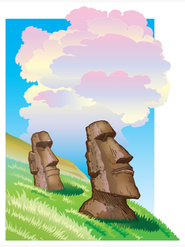"Aesthetic Moai Stone" Poster for Sale by eulaliana | Redbubble