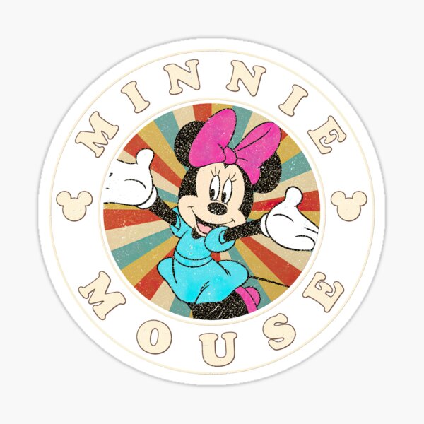 "Vintage Circle Minnie" Sticker for Sale by Janadavis7799 | Redbubble