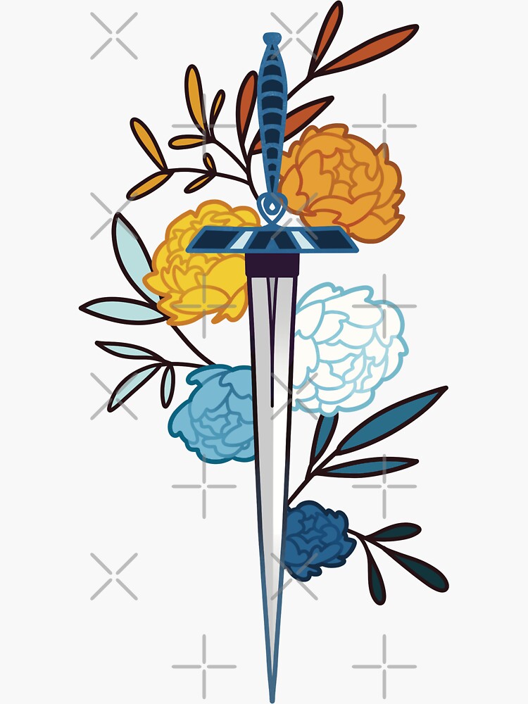 "floral aroace sword • subtle pride flag" Sticker for Sale by sunfloras ...