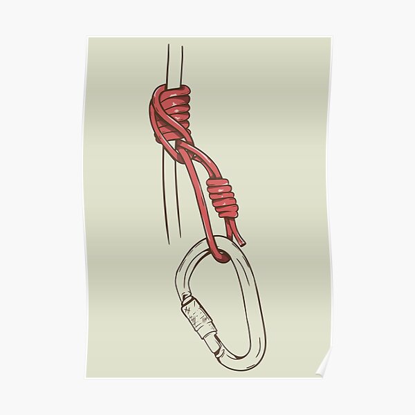 "Klemheist Prusik Knot Rock Climbing" Poster for Sale by piedaydesigns ...