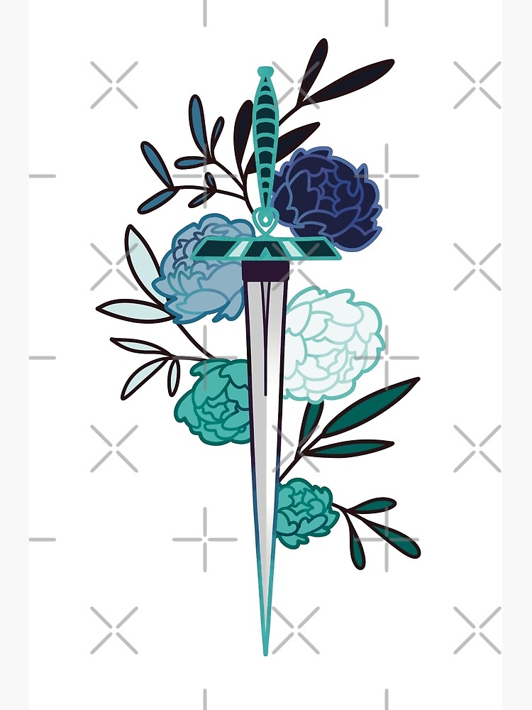 "floral oriented aroace sword • subtle pride flag" Photographic Print ...