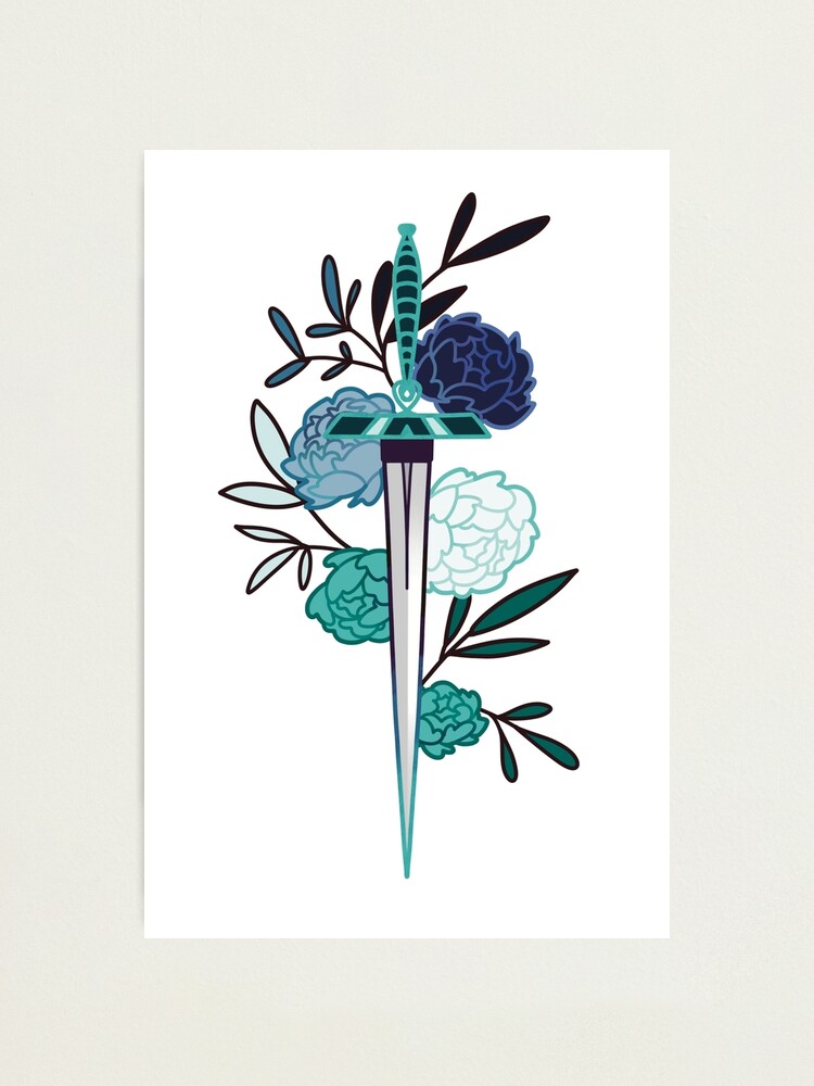 "floral oriented aroace sword • subtle pride flag" Photographic Print ...