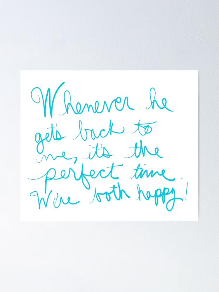 "Perfect Timing/Tempismo Perfetto" Poster for Sale by abeink | Redbubble