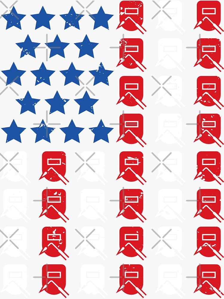 "Welder USA 4th of July Welding Men Women American Flag" Sticker for ...