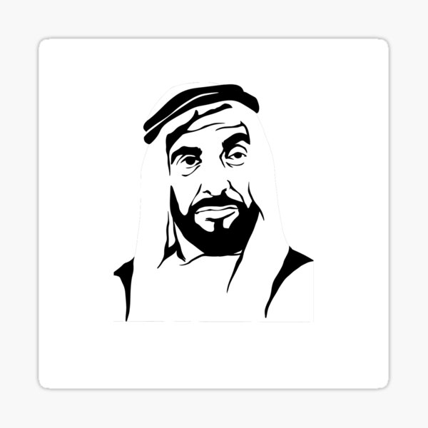 "sheikh zayed" Sticker for Sale by LetMeGoUp | Redbubble