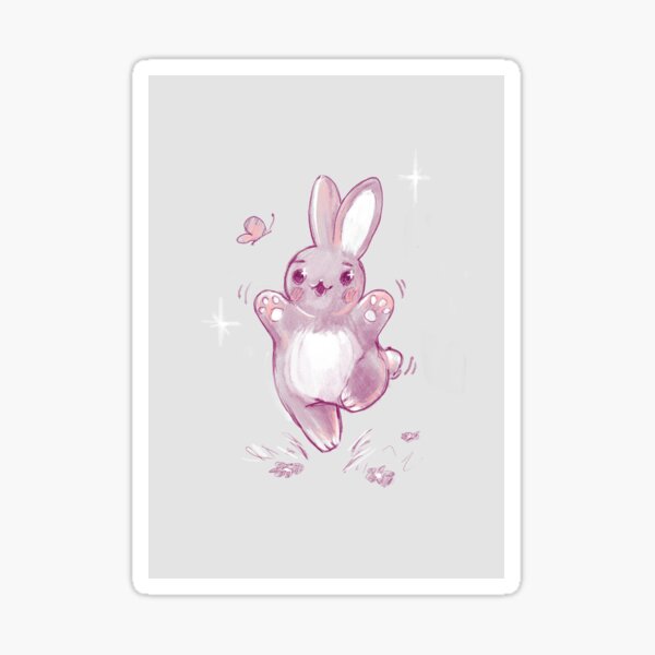 "Happy Rabbit" Sticker for Sale by TheeSign | Redbubble