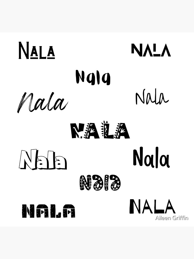 "Nala stickers in 10 different fonts" Poster for Sale by magleen ...