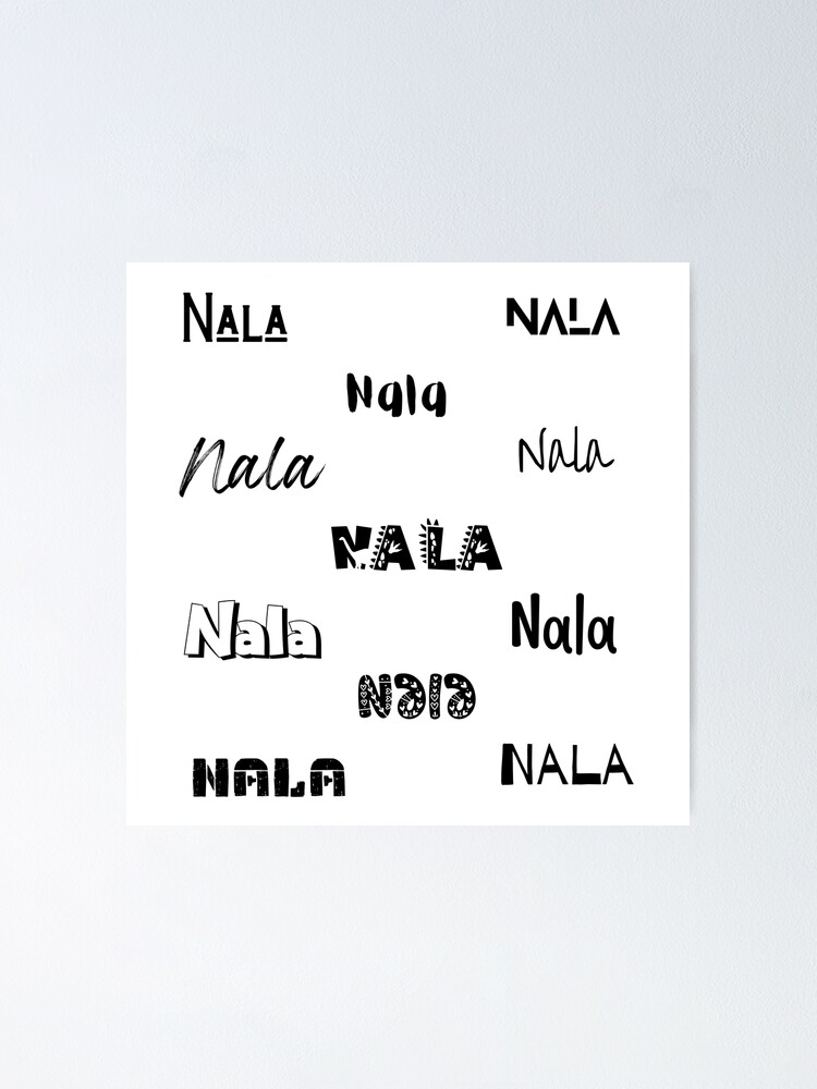 "Nala stickers in 10 different fonts" Poster for Sale by magleen ...