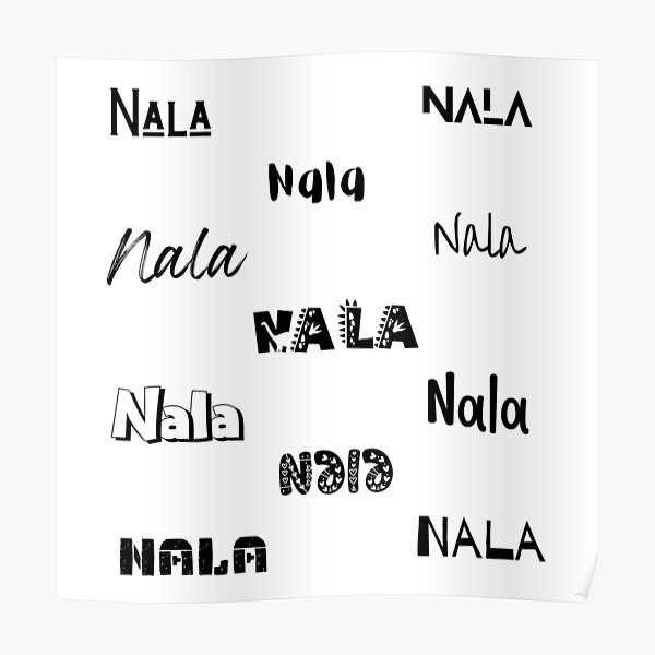 "Nala stickers in 10 different fonts" Poster for Sale by magleen ...