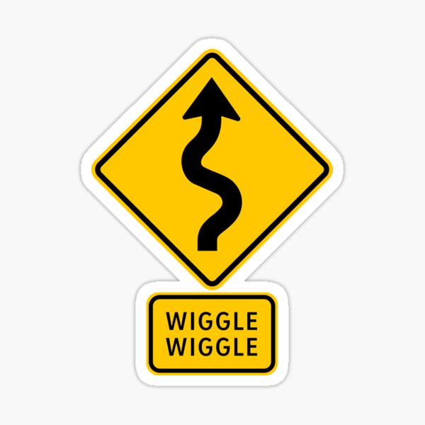 "Winding Road Sign - Wiggle Wiggle" Sticker for Sale by Clusterfudge ...