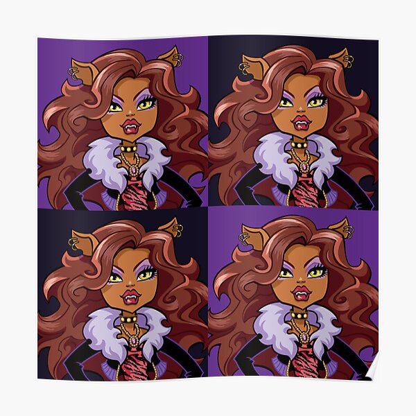 Póster «¡CUADRÍCULA! Patrón de lobo Clawdeen» de popcultmania | Redbubble