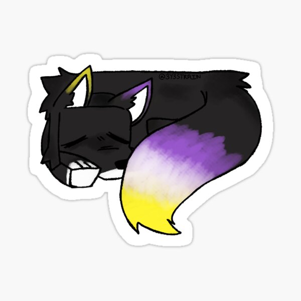 "Minecraft Fox Non-Binary Pride" Sticker for Sale by 3y3-strain | Redbubble