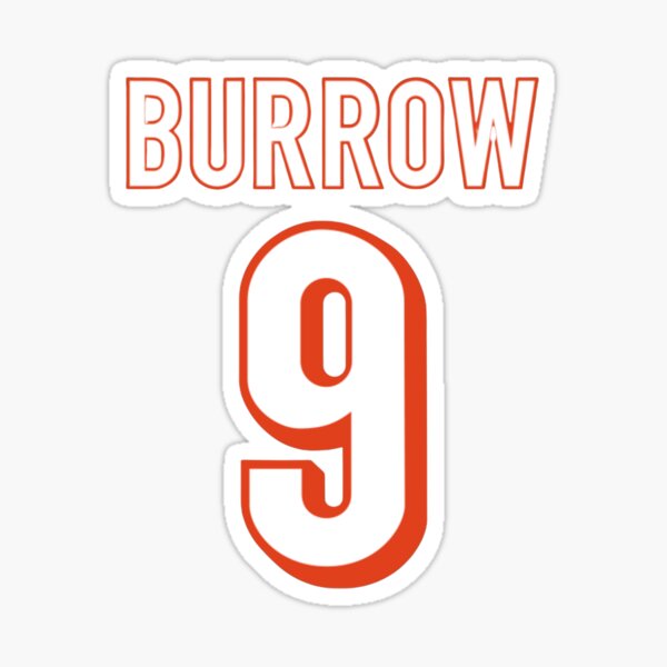 "Number 9 Joe Burrow Bengals" Sticker for Sale by threebox | Redbubble