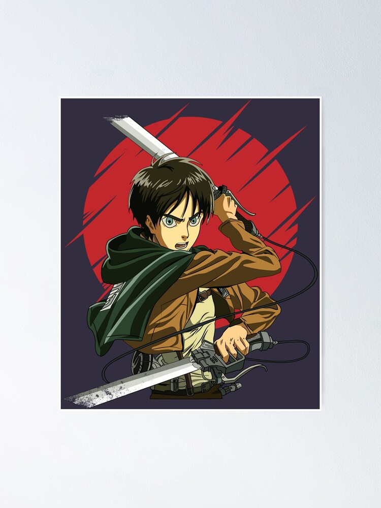 "Pink attack on titan kyojin anime Eren yeager" Poster for Sale by ...