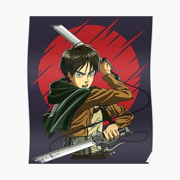 "Pink attack on titan kyojin anime Eren yeager" Poster for Sale by ...