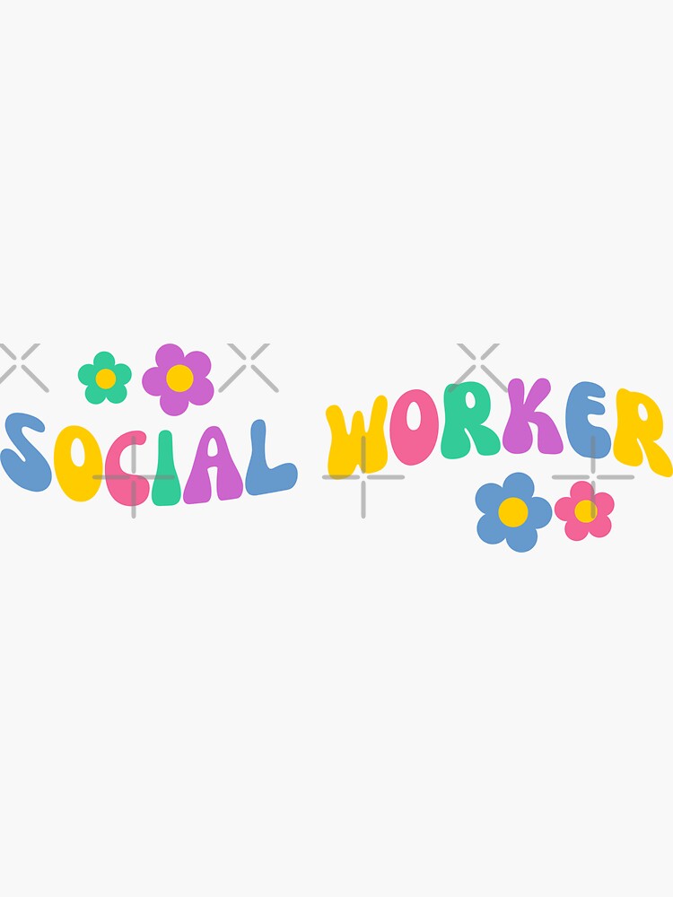 "Retro Floral Social Worker- Social Work - LSW MSW LCSW" Sticker for ...