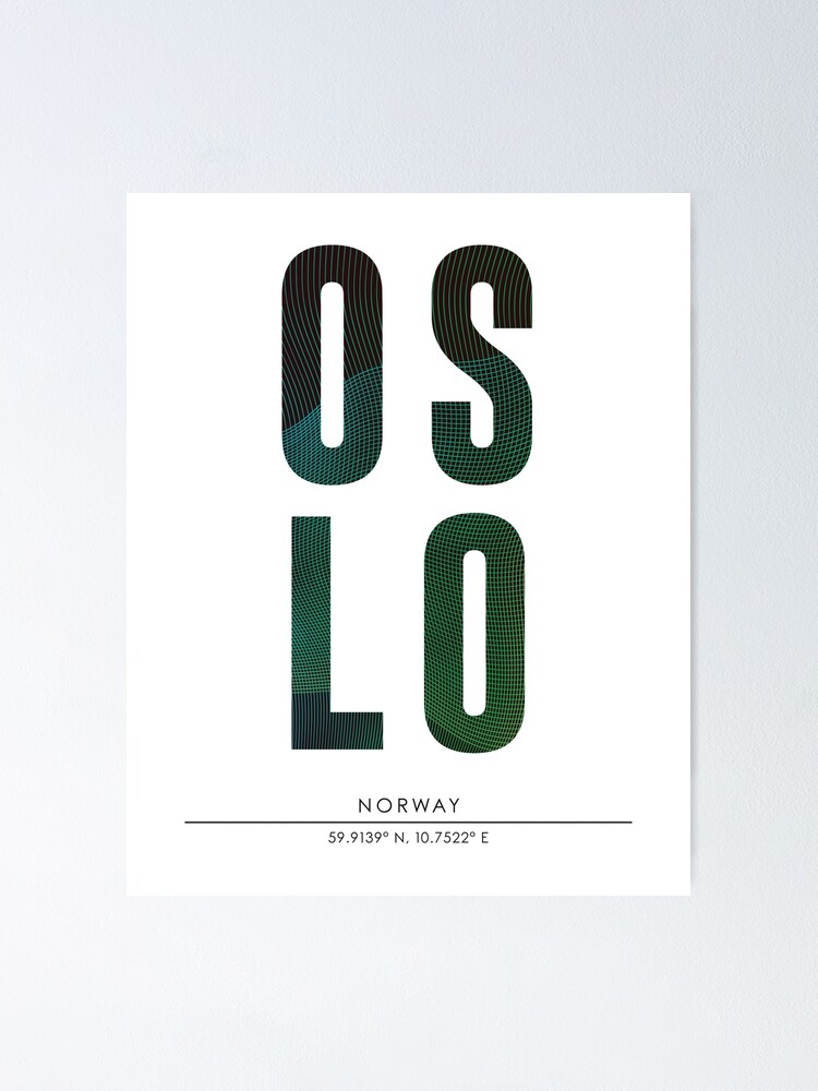 "Oslo City Name Print" Poster by Shrijit | Redbubble