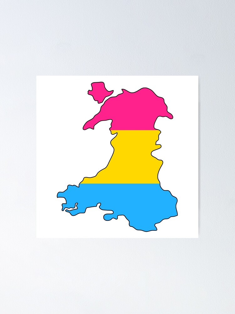 "Wales-Umriss - Pan-Pride-Flagge" Poster von uni-que-designs | Redbubble