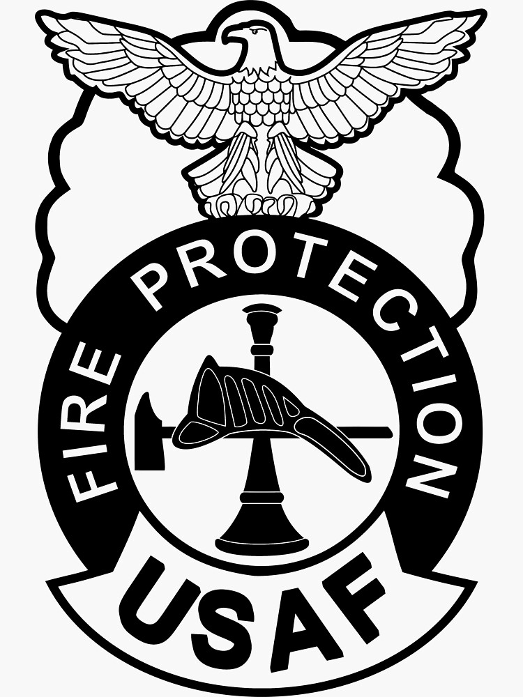 "Air Force Fire Protection Full Color Veteran Patch F" Sticker by ...