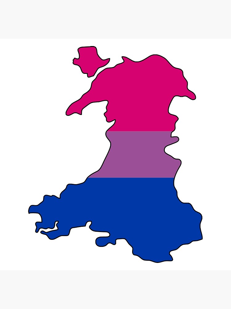 "Wales Outline - Bi Pride Flag" Poster for Sale by uni-que-designs ...