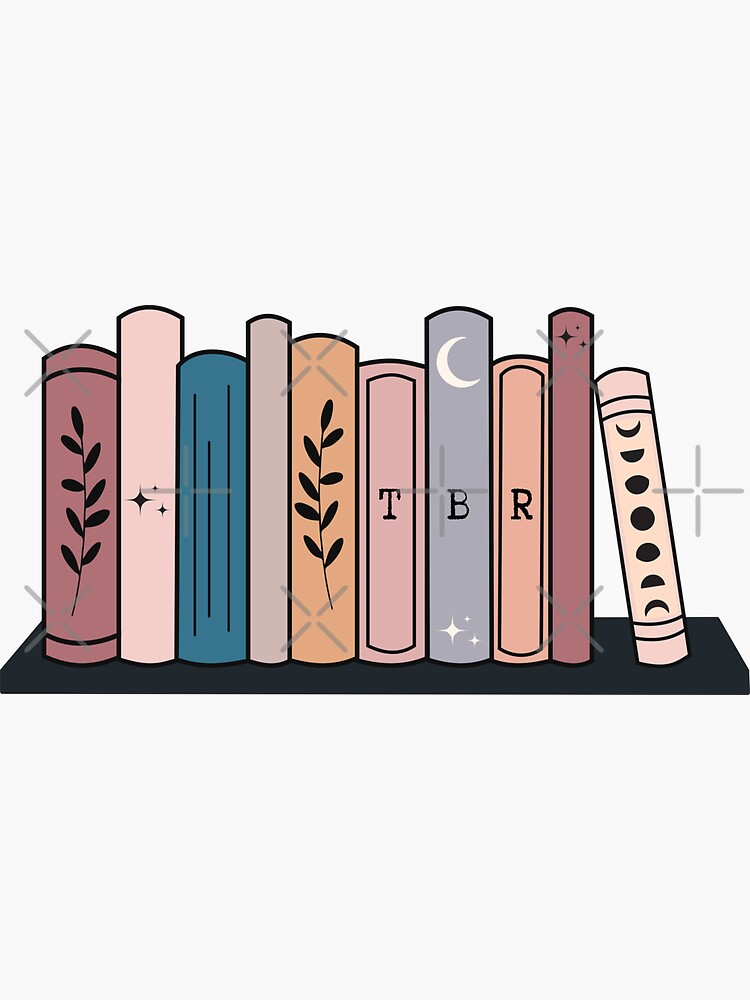 "TBR bookshelf design" Sticker for Sale by CreativeStrand | Redbubble