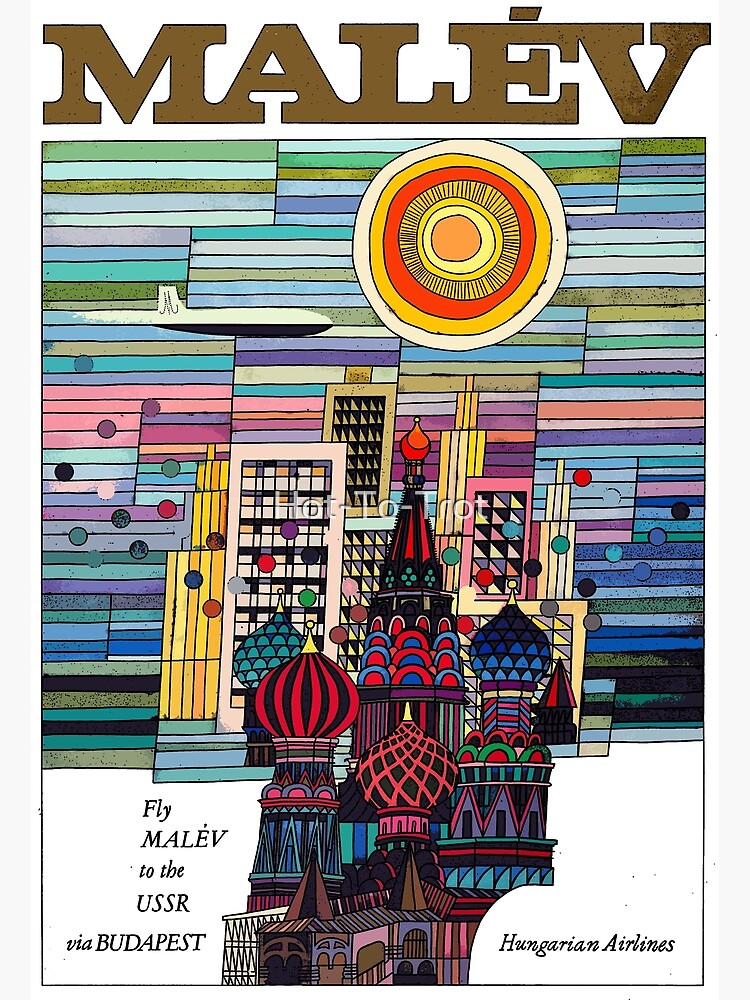 "Retro Soviet Tourism Poster: Fly Malév" Poster for Sale by Hot-To-Trot ...