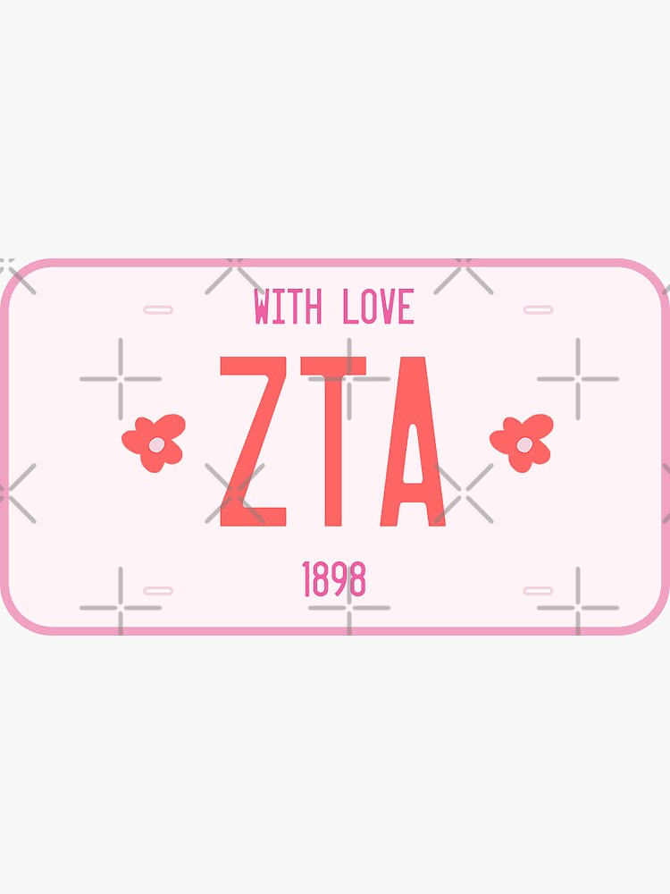 "ZTA License Plate" Sticker for Sale by brookemic01 | Redbubble