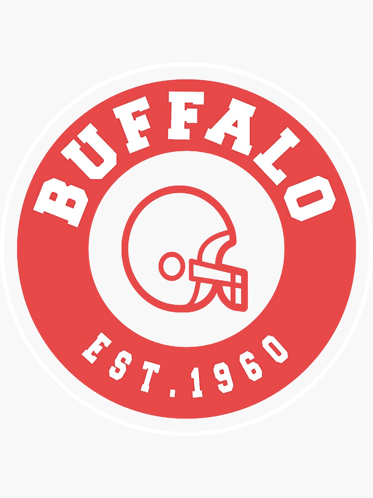 "Buffalo est 1960 " Sticker for Sale by Drewlie56 | Redbubble