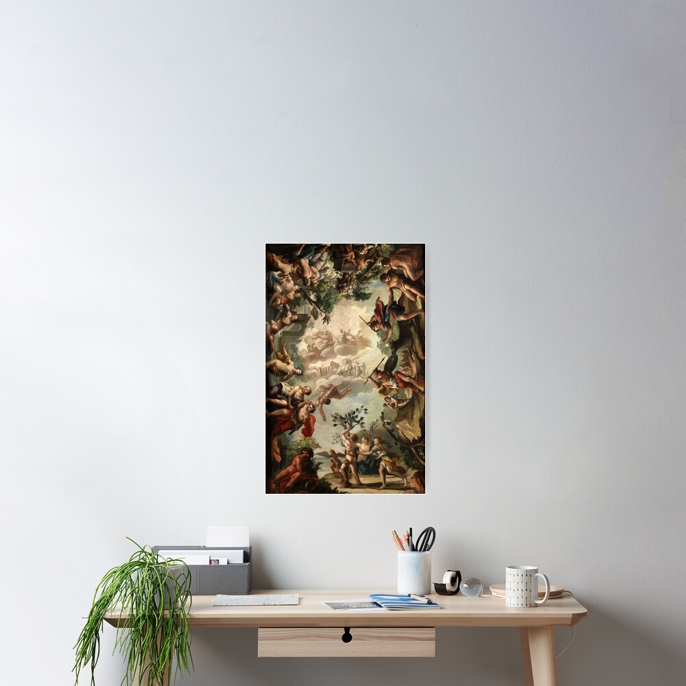 "Greek Gods Painting Apollo & Daphne Ceiling Mural Zeus" Poster for ...