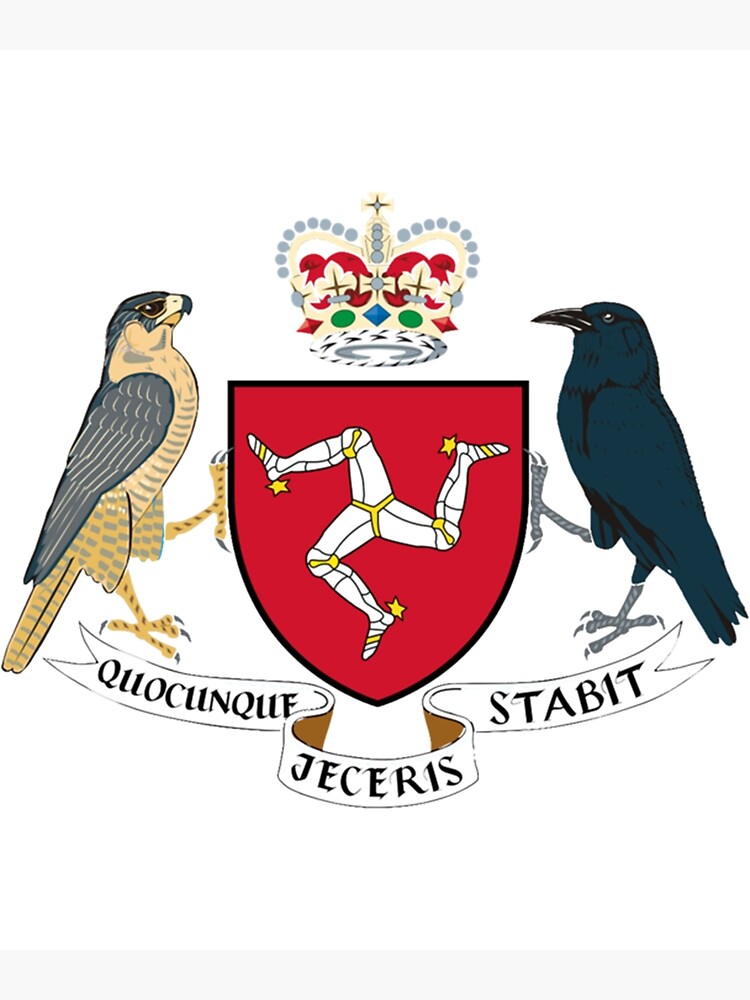"Isle Of Man Flag 3 Legs Of Man Manx Coat Of Arms Celtic Triskelion ...