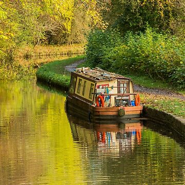 "The Moored Up Narrowboat below Brynich Lock on the Monmouthshire and ...