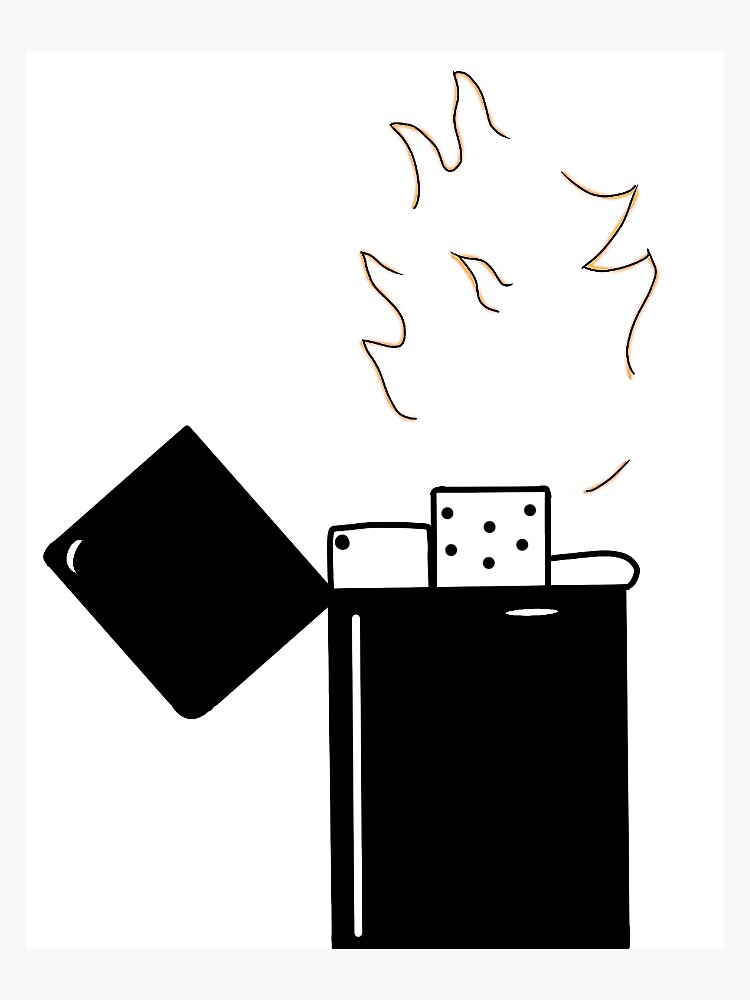 "Lit lighter " Sticker for Sale by Tillies-prints | Redbubble