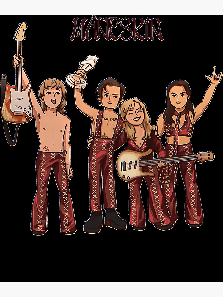 "Maneskin -Måneskin Eurovision 2021 Final Winner Drawing" Poster for ...