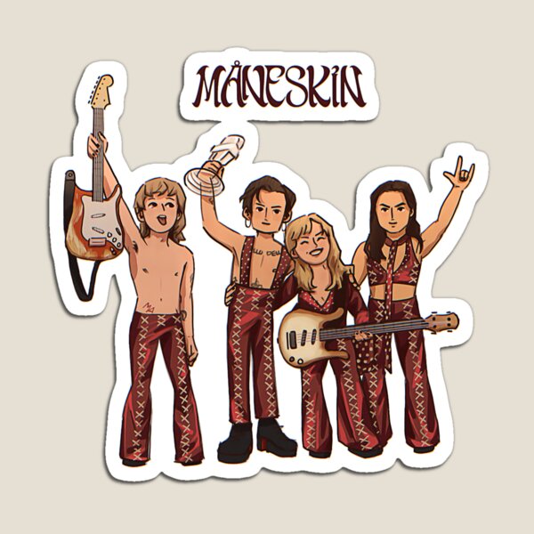 "Maneskin -Måneskin Eurovision 2021 Final Winner Drawing" Magnet for ...
