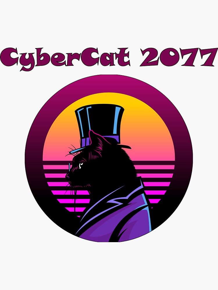 "CyberCat Funny Cute Cat Gift" Sticker for Sale by benes1 | Redbubble